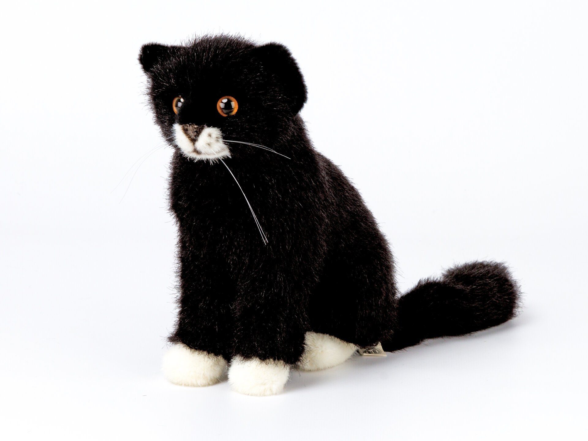 Kuscheltier Katze Schwarz Wei