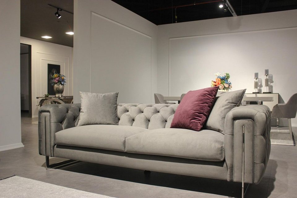 Jvmoebel 3 Sitzer Grau Sofa Dreisitzer Modern Wohnzimmer Möbel Luxus
