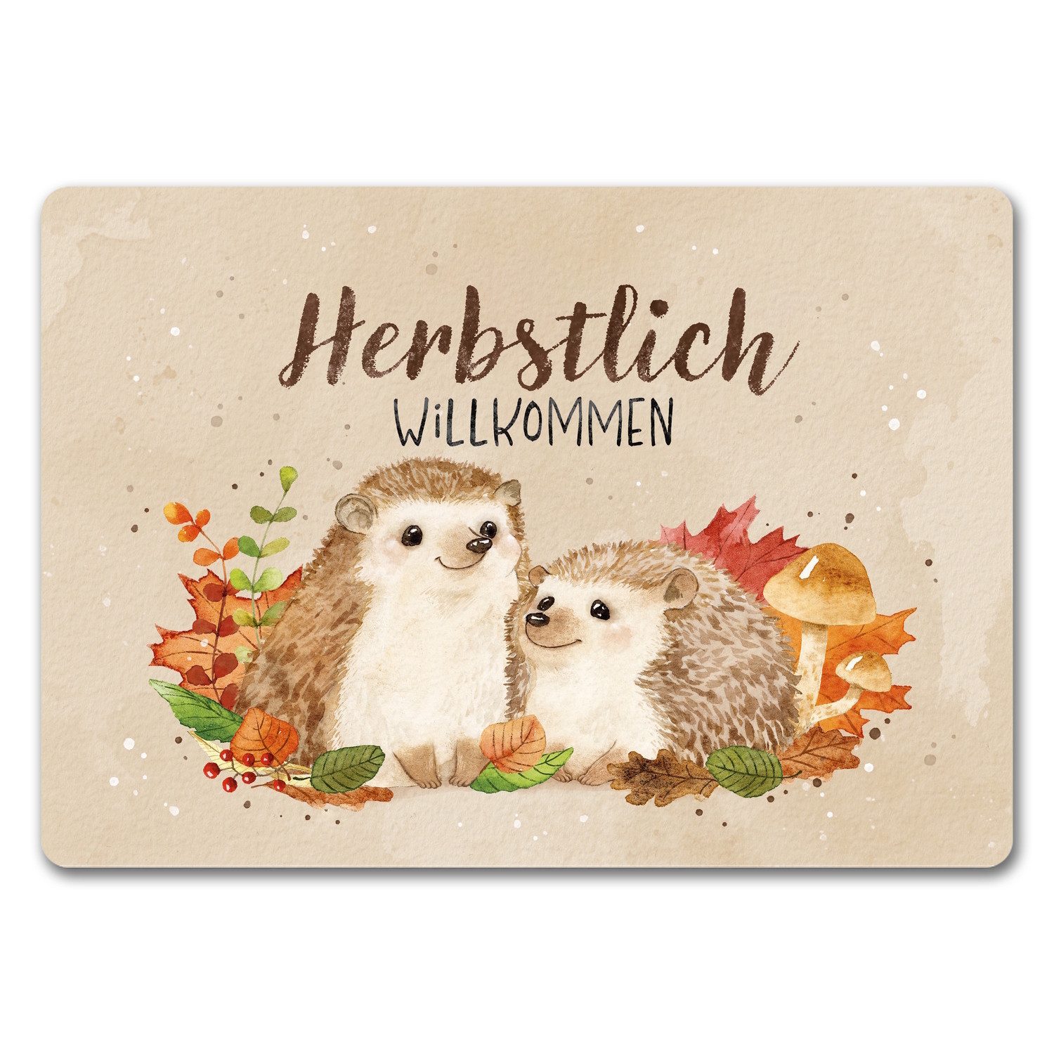 Fußmatte Igel Paar Fußmatte In 35x50 Cm Ohne Rand Mit Spruch Herbstlich