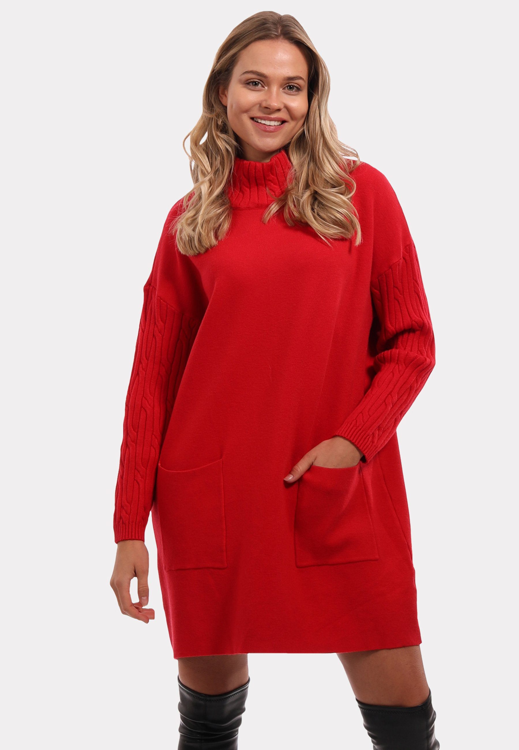 Yc Fashion And Style Strickkleid Allrounder Long Pullover Mit Stehkragen