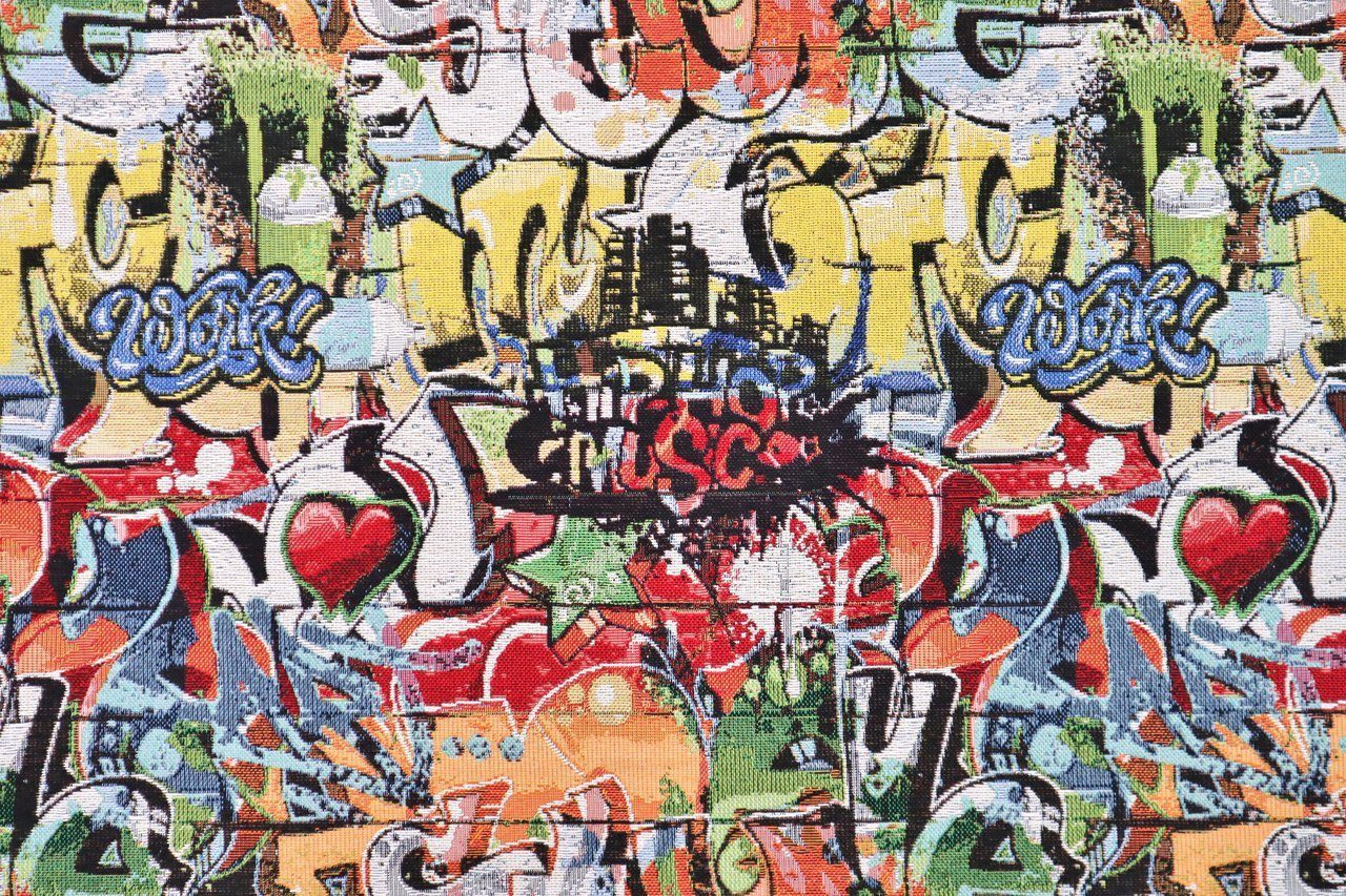 Stofferia Stoff Polsterstoff Gobelin Graffiti Colourful Art Meterware