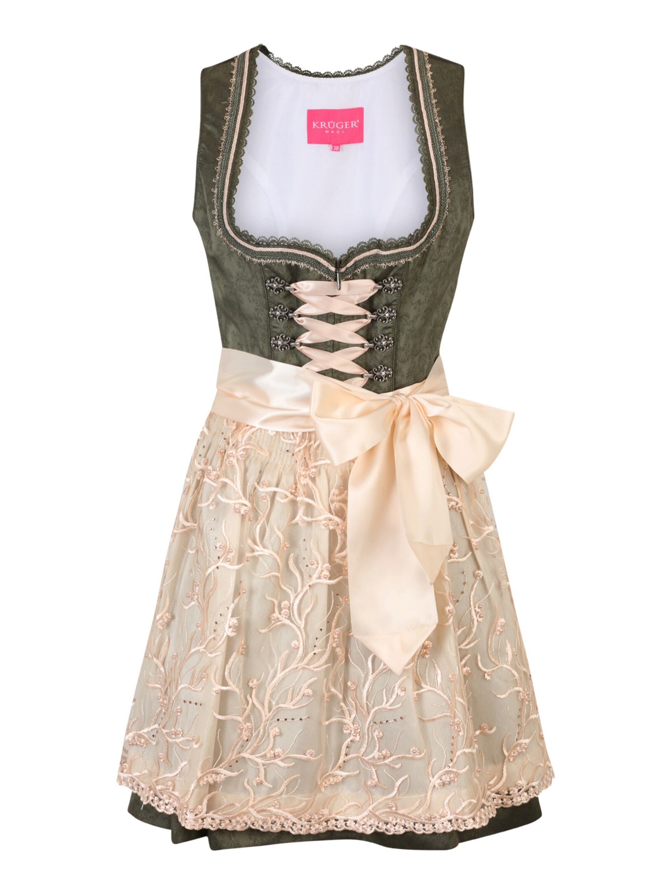 Krüger Madl Dirndl (1-tlg) Drapiert/gerafft, Abgesteppter Saum/Kante