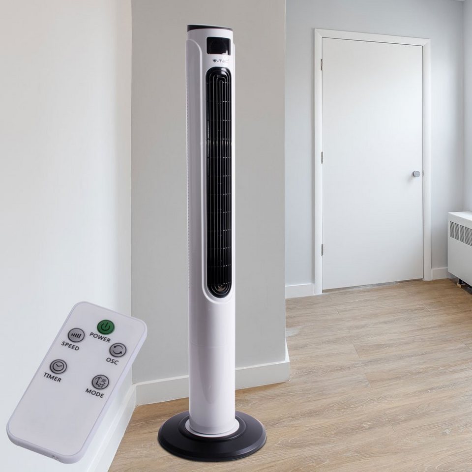 V Tac Turmventilator 55w Stand Säulen Tower Ventilator Weiß