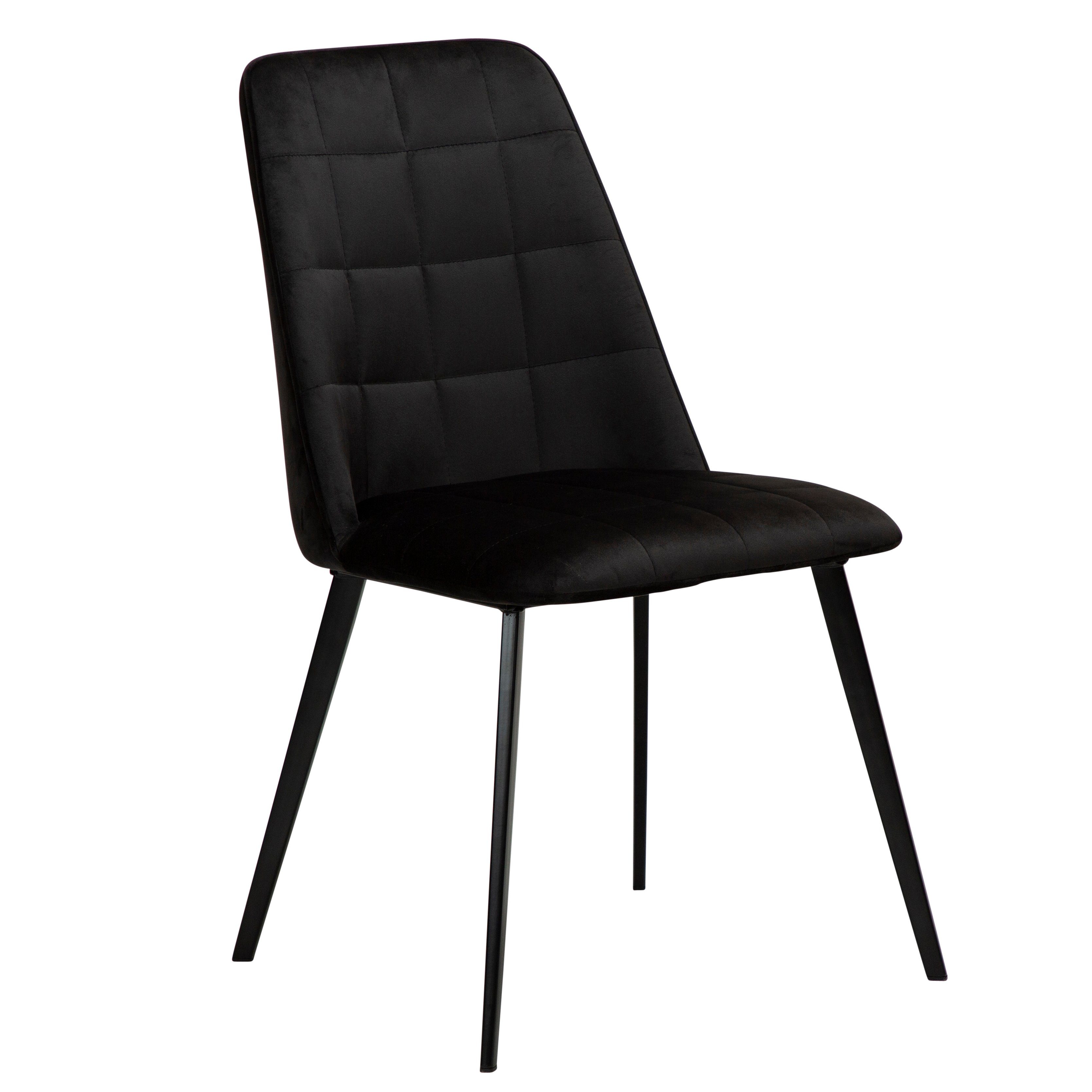 Ebuy24 Esszimmerstuhl 2er Set Danform Embrace Esszimmerstuhl Velour Schw