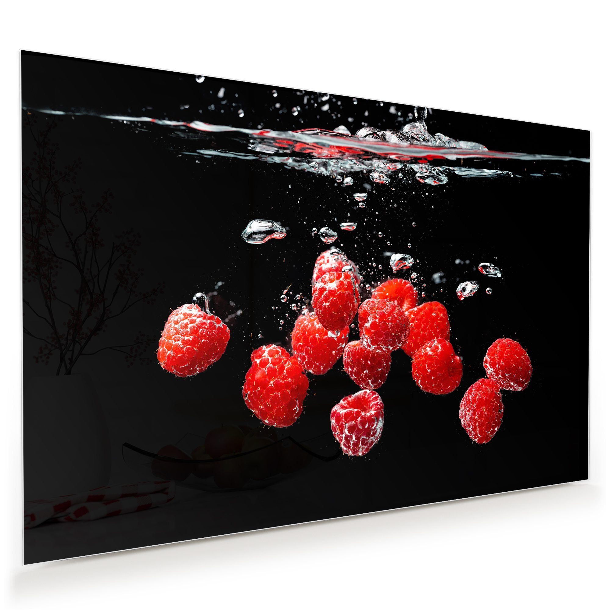 Primedeco Glasbild Wandbild Heidelbeeren Im Wasser Mit Aufhängung Früchte