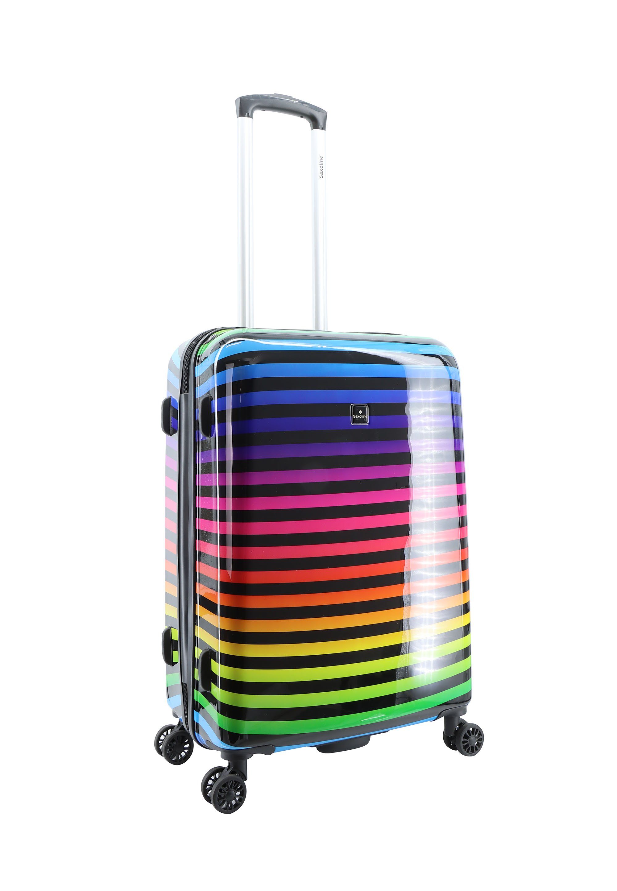 Saxoline® Koffer Color Strip, aus Polycarbonat-Material, Reisekoffer