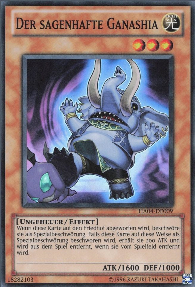 ReCollectibles Sammelkarte YuGiOh Karte Der sagenhafte Ganashia deutsch ... ReCollectibles Sammelkarte YuGiOh Karte Der sagenhafte Ganashia deutsch ...