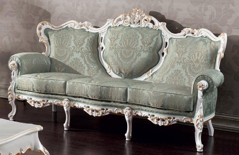 Jvmoebel Sofa Klassischer Grüner Dreisitzer Couch Polster Luxus Sofa