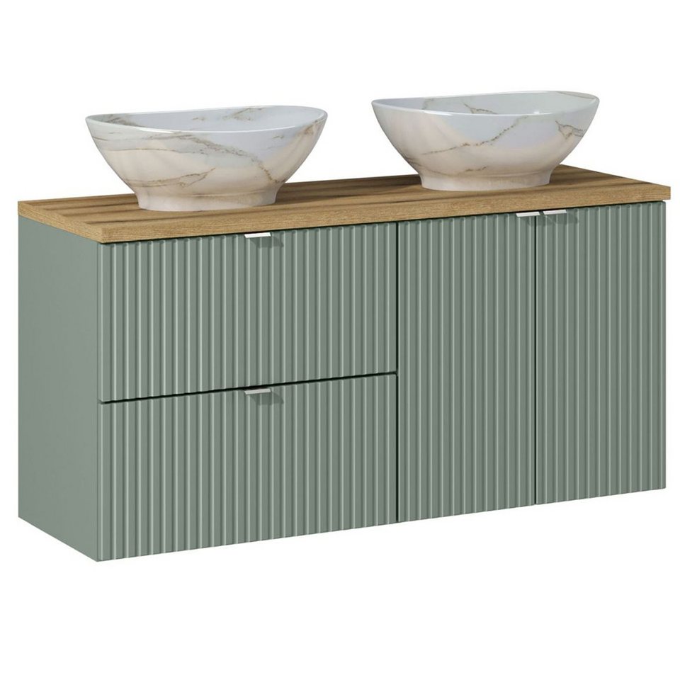 Lomadox Doppelwaschtisch Newport 56 Green Mit Keramik Aufsatzbecken