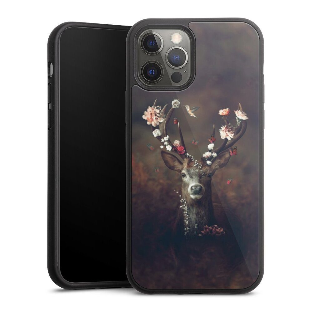 Deindesign Handyhülle Rehe Rentier Blumen Fauna Flora Deer Apple