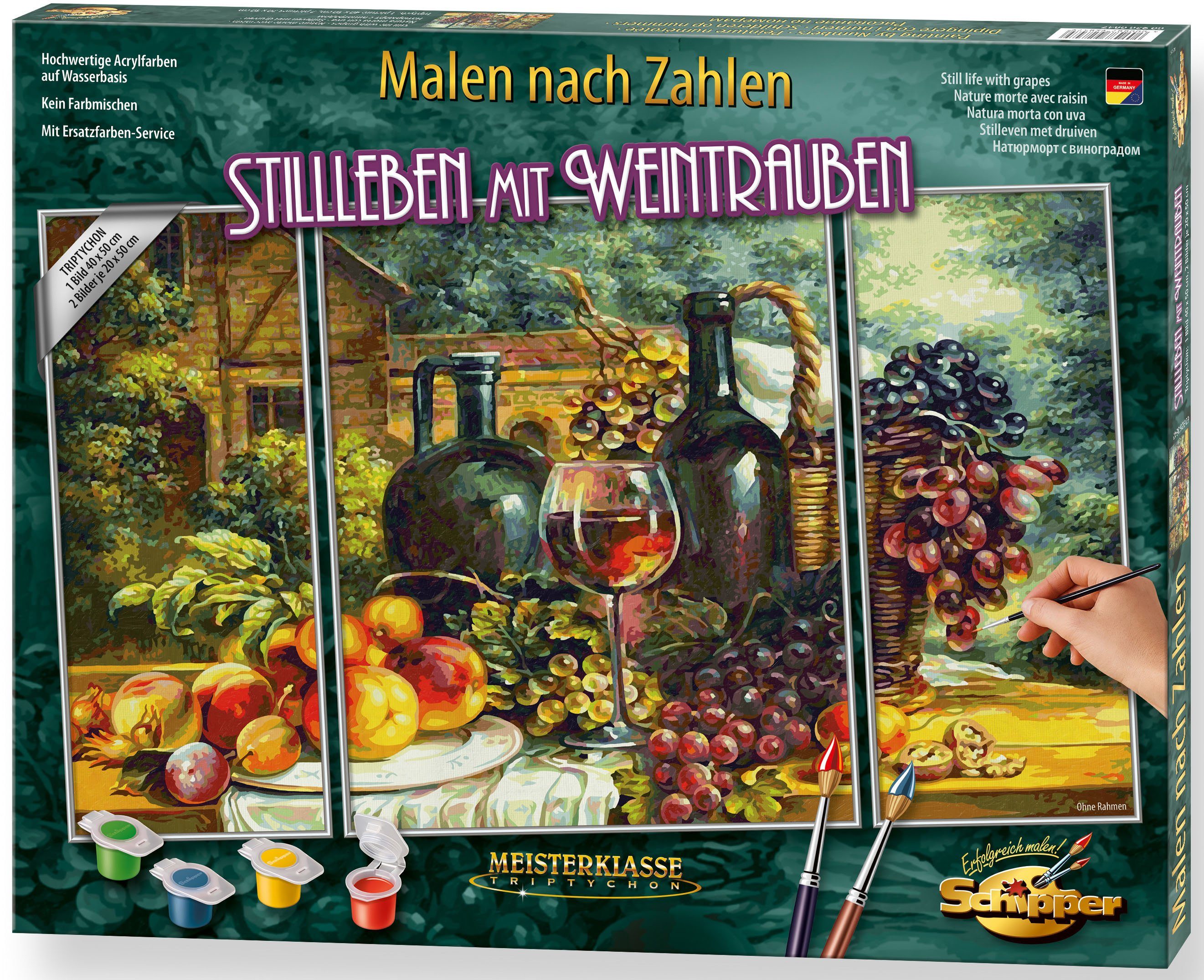 Schipper Malen nach Zahlen »Meisterklasse Triptychon - Stillleben mit Weintrauben«, Made in ...