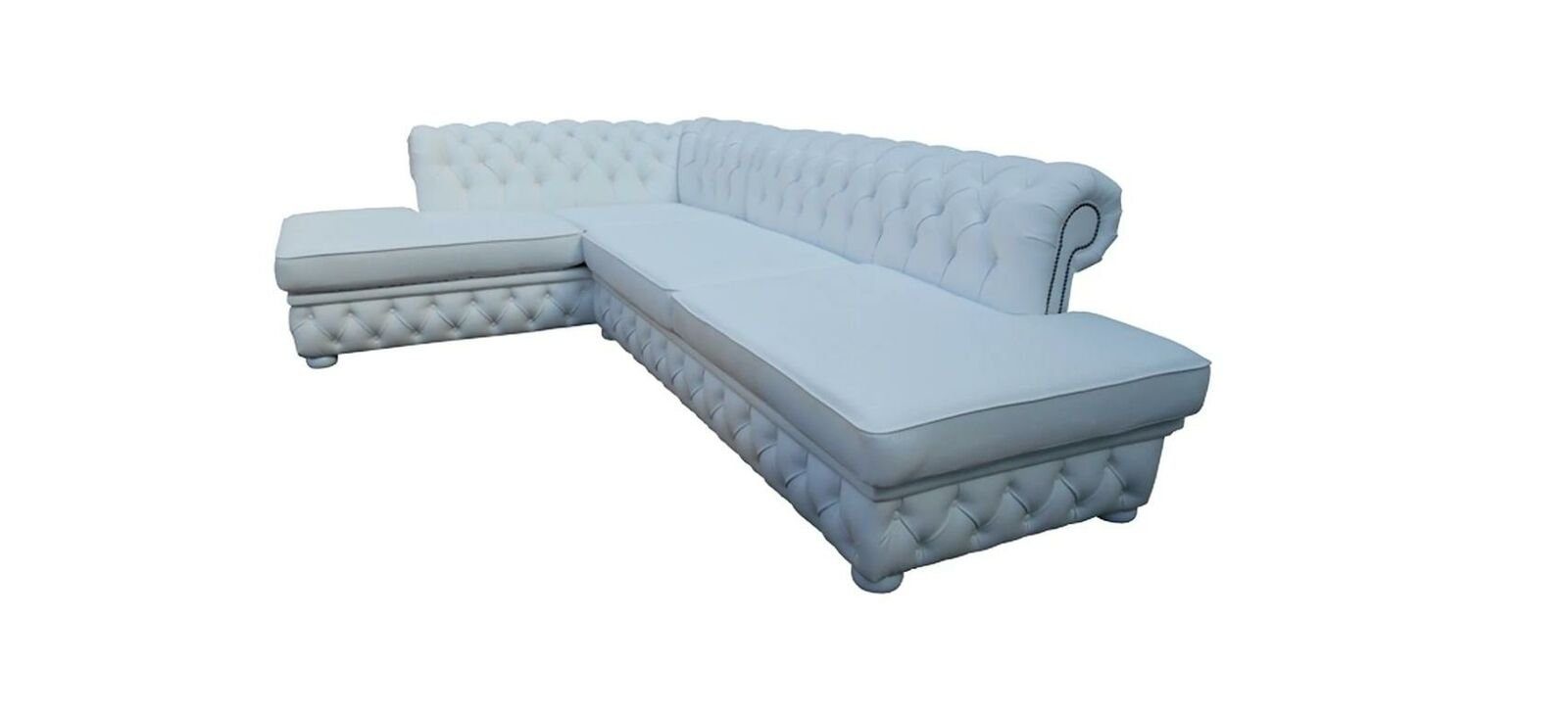 Jvmoebel Ecksofa Hellblau Ecksofa Big Textil Stoff Chesterfield Sofas