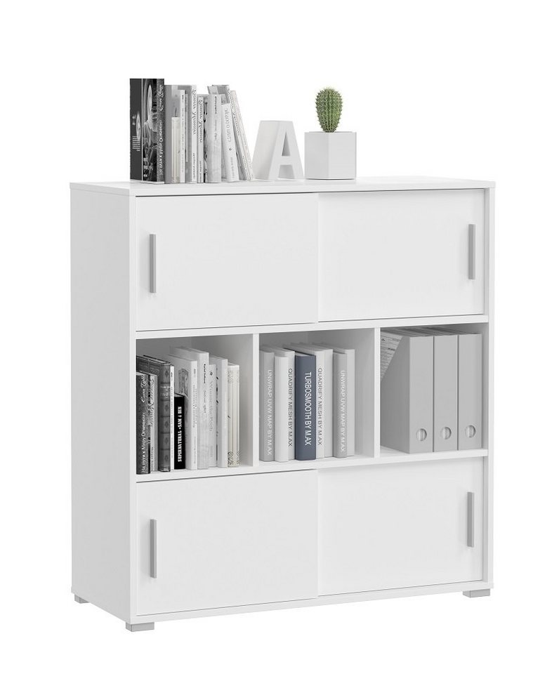 Xonoxhome Sideboard Kommode Regal Set Mover 1 Weiß 2 Teilig 2 St