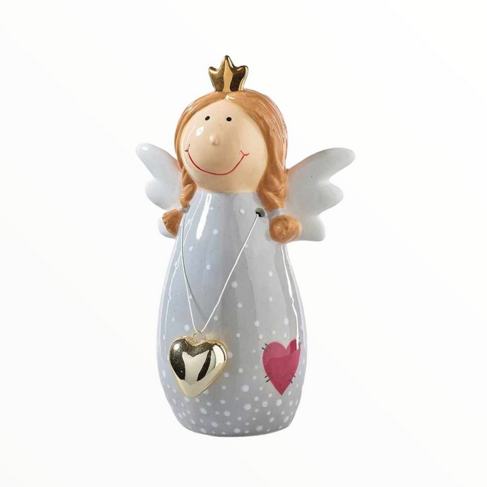 Florissima Engelfigur Keramik Engel M Herz Stehend 20cm Grau Figur florissima-engelfigur-keramik-engel-m-herz-stehend-20cm-grau-figur