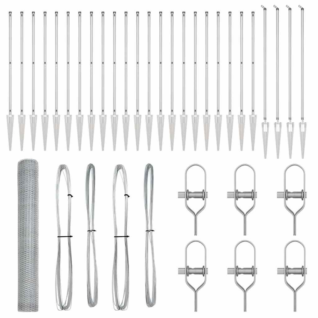 vidaXL Gartenzaun Schweißdrahtzaun mit Spikes 50 x 1,2 m (B x H), (1-St ...