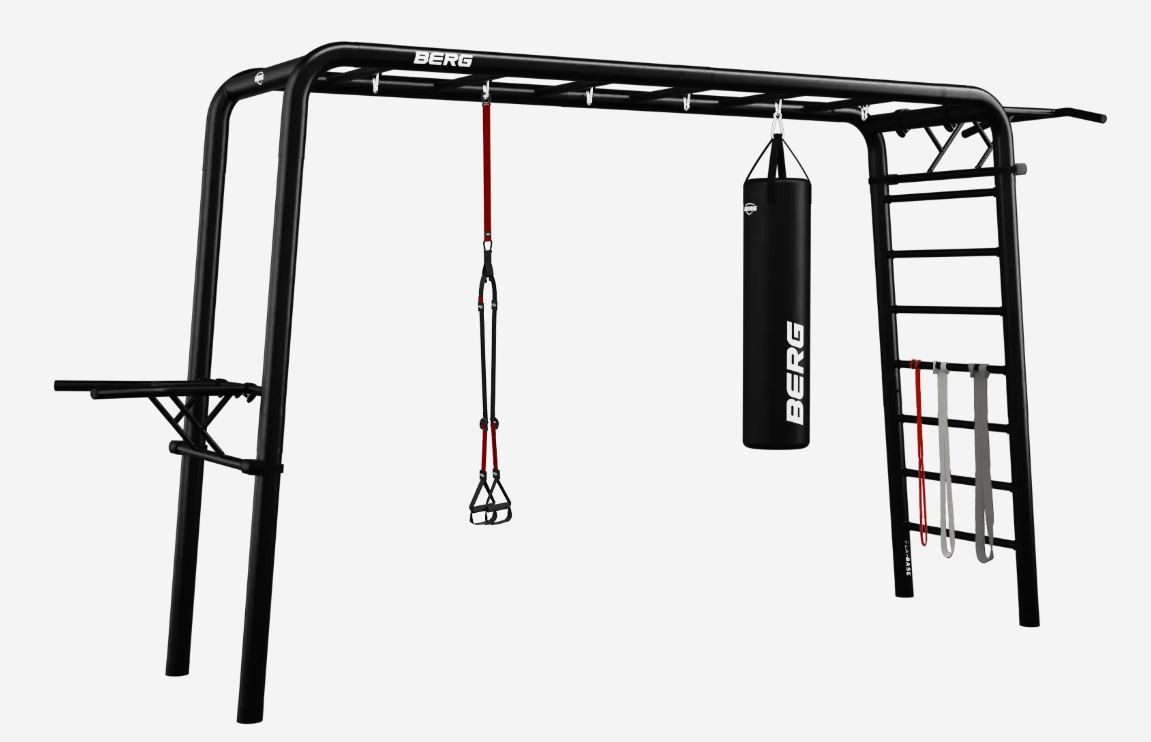 Berg Klettergerüst BERG PlayBase Large + Sports set schwarz