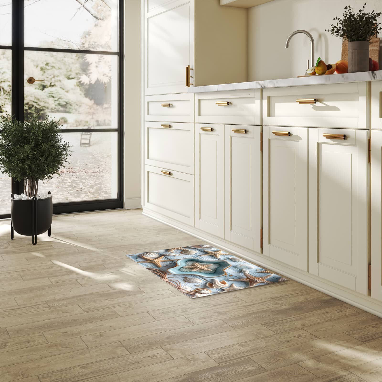 Primedeco Teppich Küchenteppich Muscheldeko Sternform PVC rutschfest ...