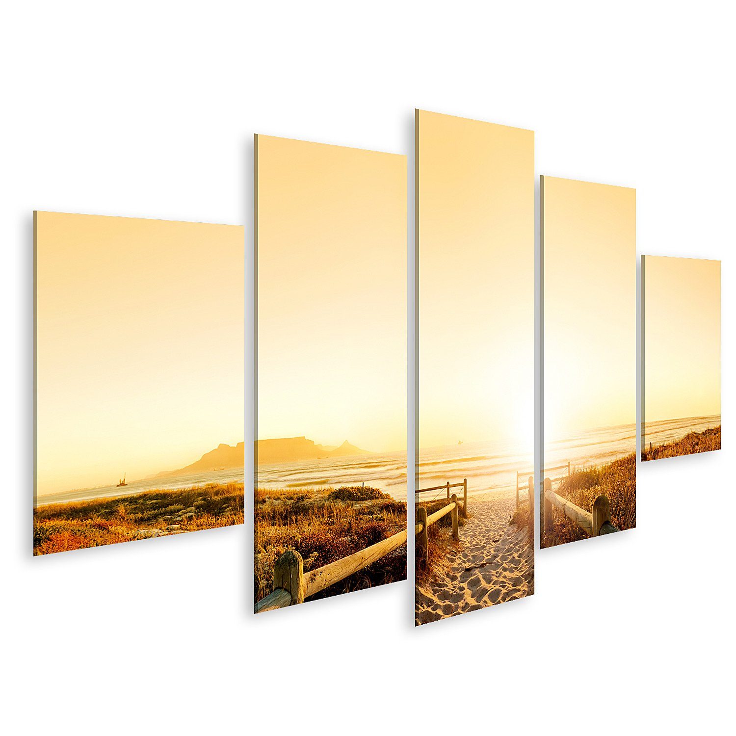 islandburner Leinwandbild Bild auf Leinwand Sonnenuntergang Hdr über dem Ozean Wandbild Poster K