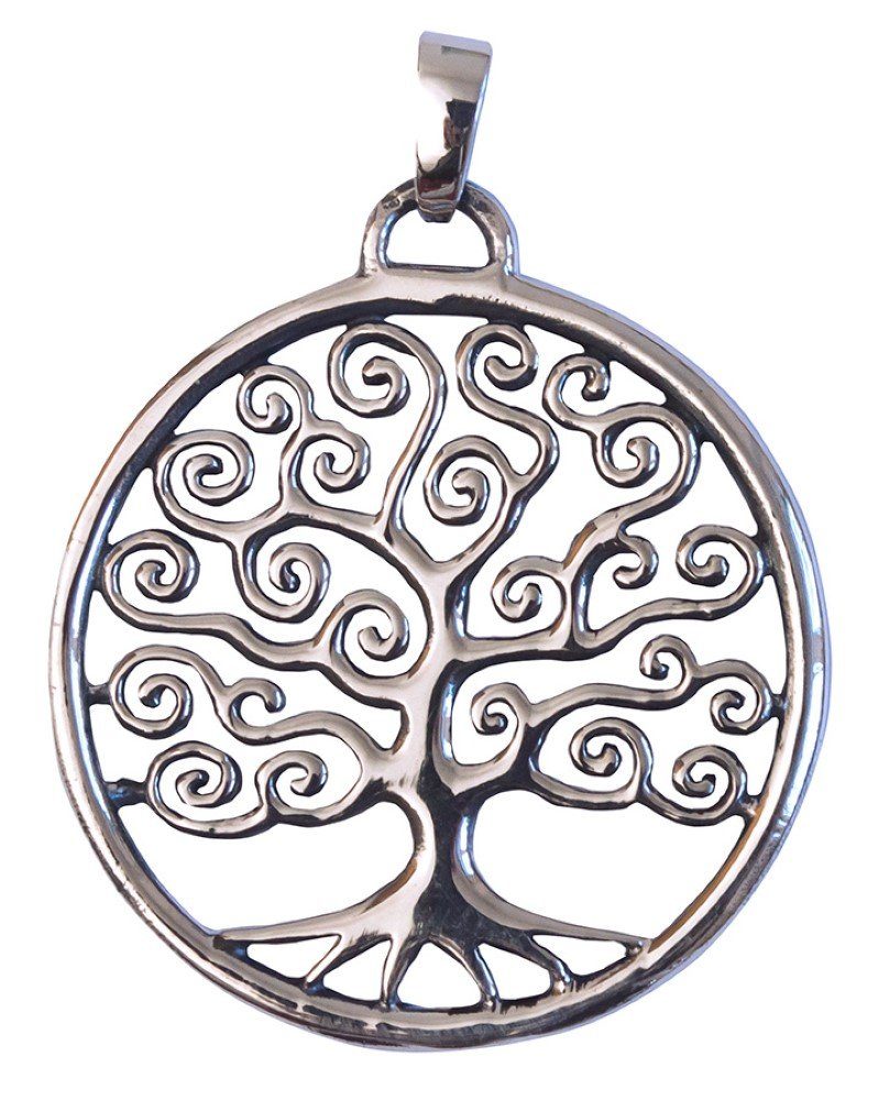 Saraswati Amulett Anhänger "Baum des Lebens" Silber 925 2,5cm, 4,1g.