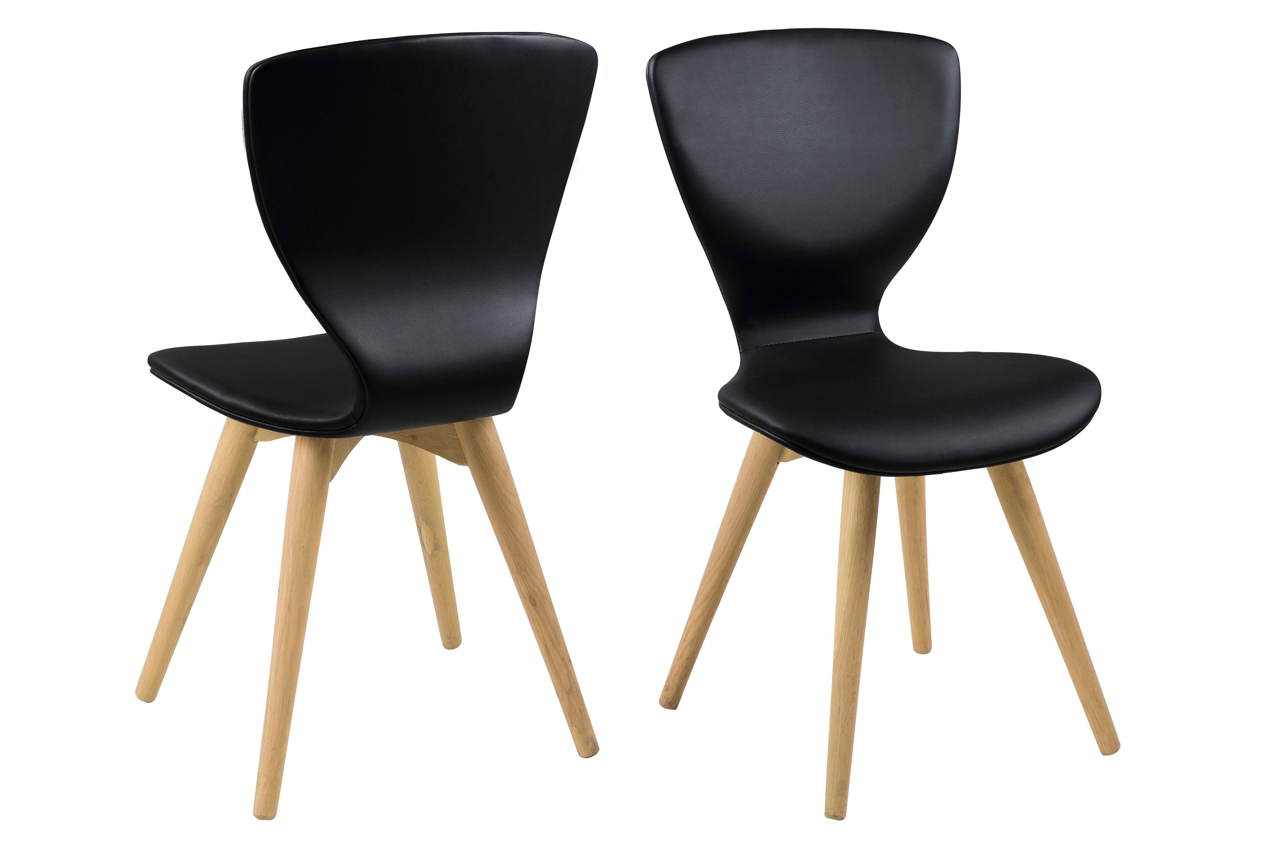 Ebuy24 Esszimmerstuhl 2er Set Gill Esszimmerstuhl In Schwarzen Pu Kunstl