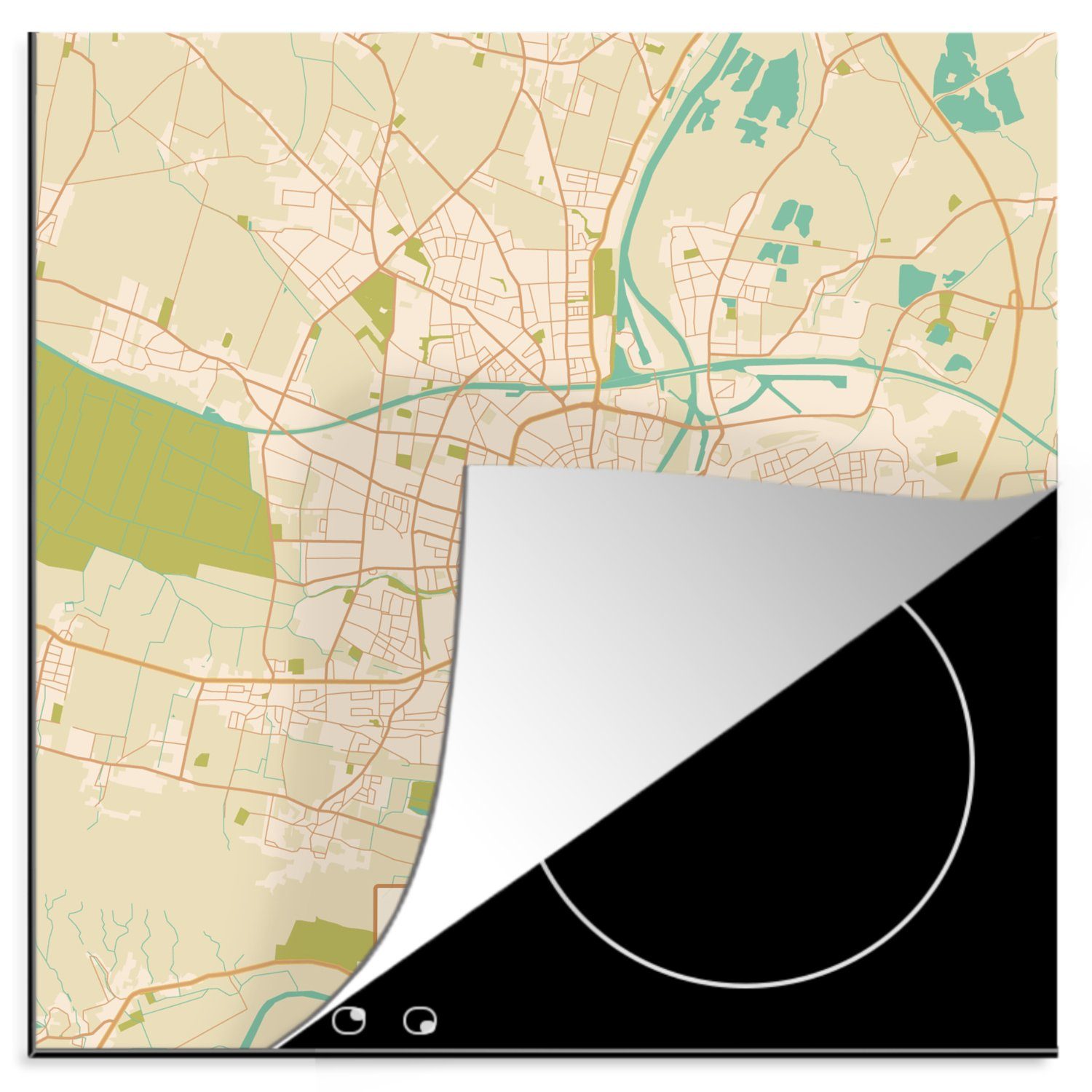 Muchowow Herdblende Abdeckplatte Minden Karte Stadtplan Vintage