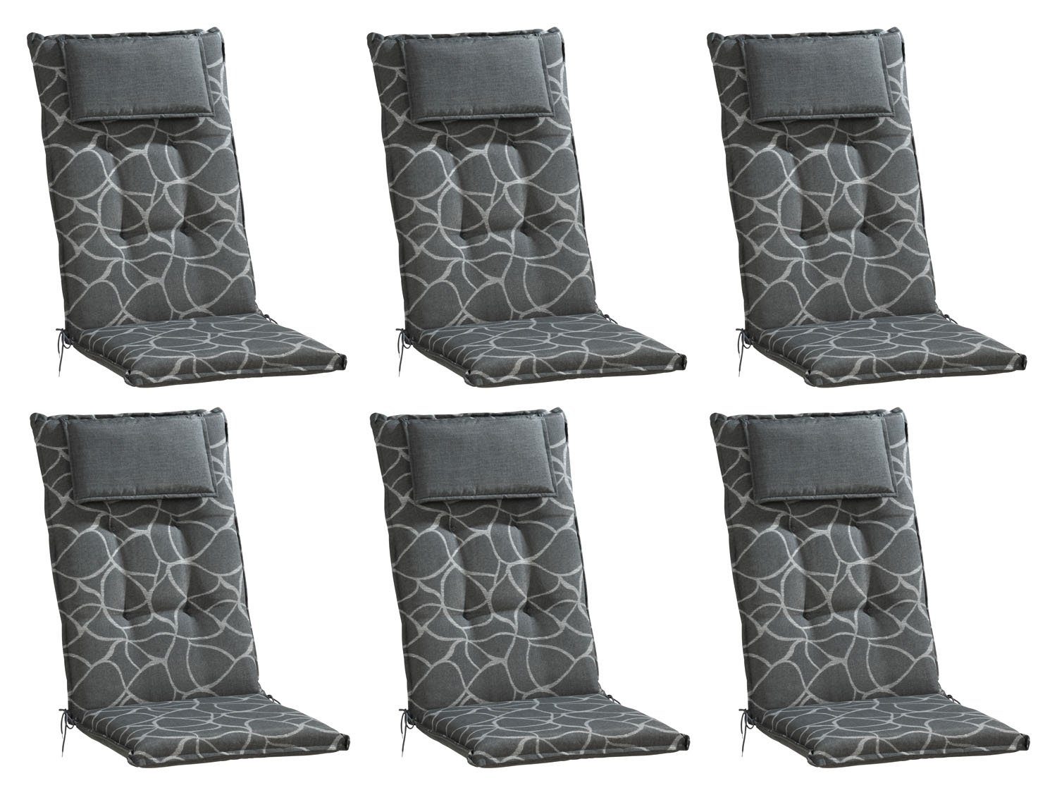 Go De Hochlehnerauflage Sasillas B 50 X L 120 Cm Grau 6er Set Set