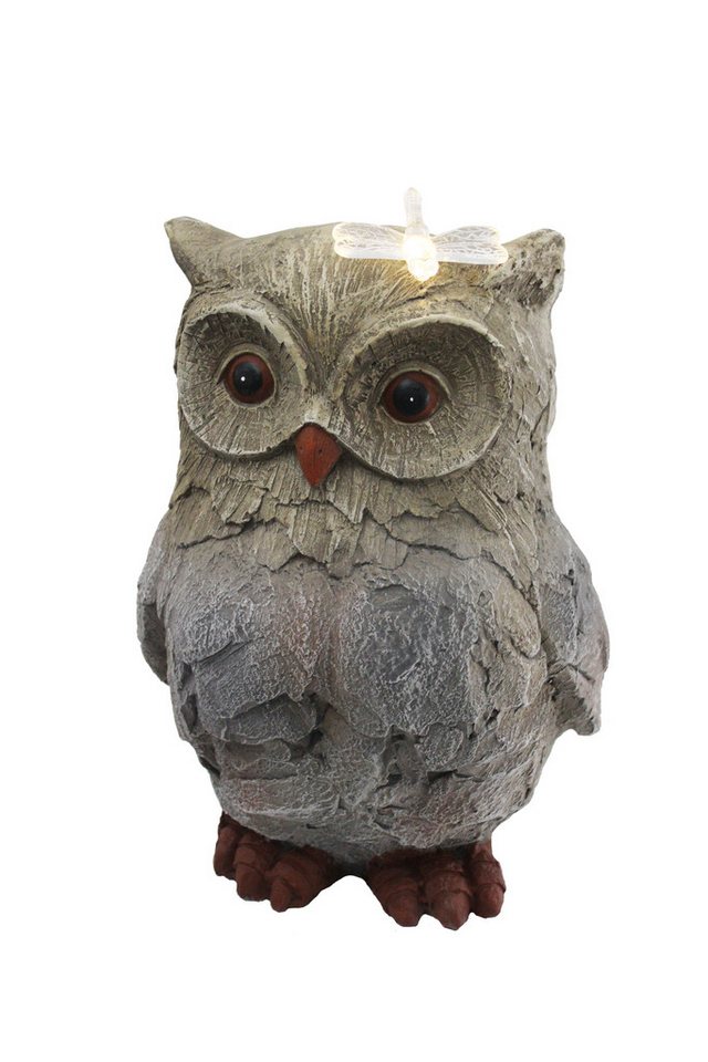 Arnusa Gartenfigur Eule Mit Solarbeleuchtung Gartendekoration
