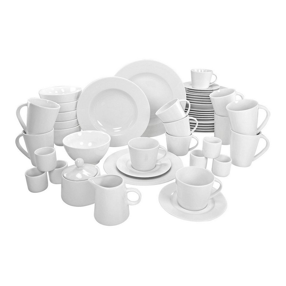 Creatable Tafelservice Basic 50 Tlg 6 Personen Hochwertiges Porzellan