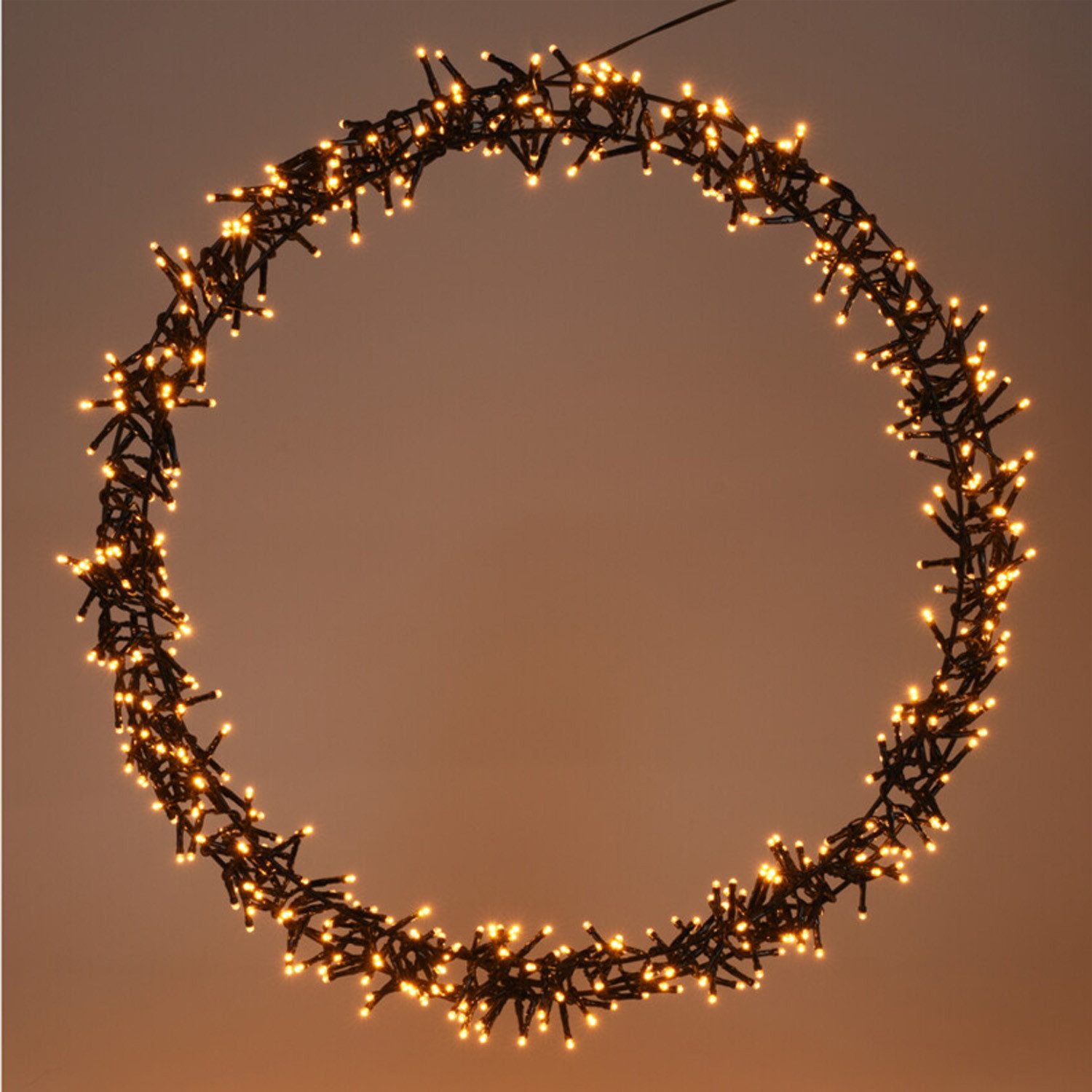 Mojawo Lichtervorhang Türkranz 400 LED Tischdekoration LED Kranz Ø48cm IP44 Außenbeleuchtung