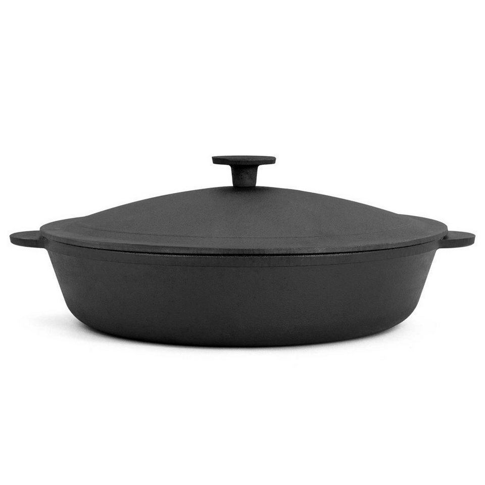 4bigfun Bratpfanne Gusseisenpfanne 30 Cm Bräter Schmortopf Gusseisen