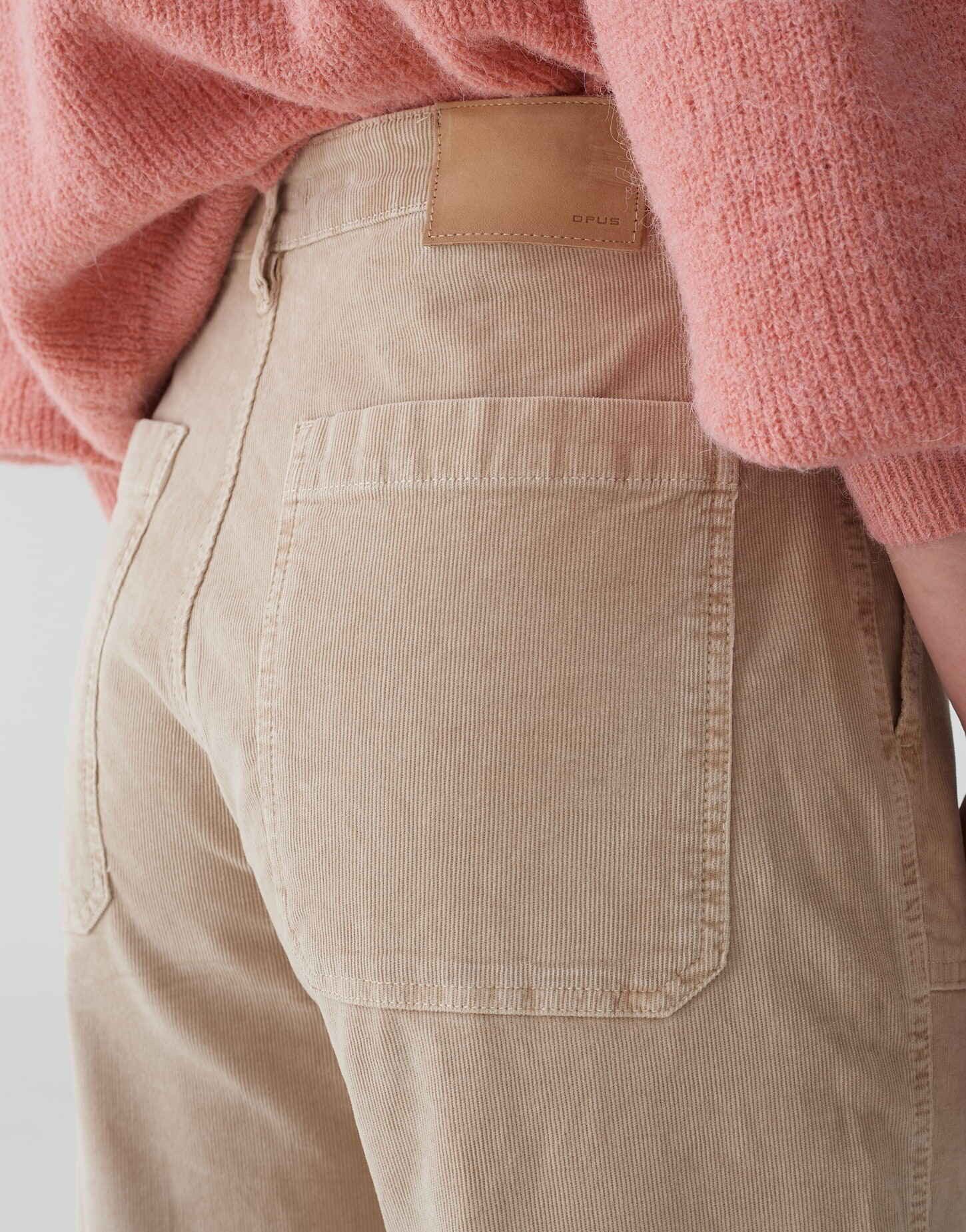 OPUS 7/8-Jeans Wide Cropped Pants MOKOTI WORK High Rise aus Cord