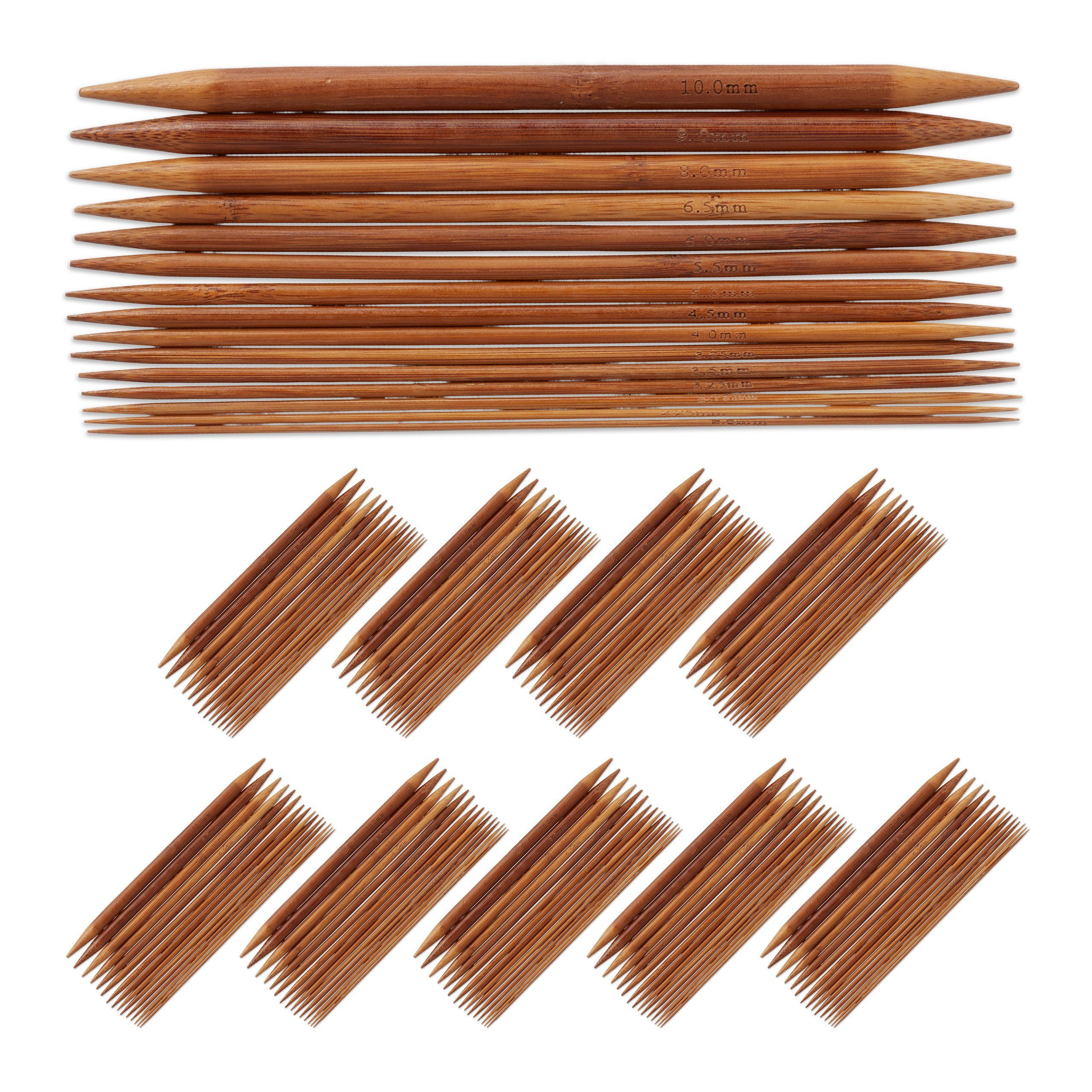 Relaxdays Bastelnaturmaterial 150 Tlg Nadelspiel Set Aus Bambus
