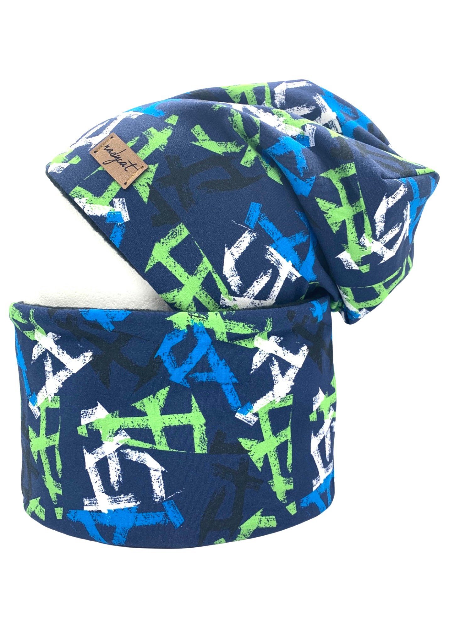 nadycat Beanie ABSTRAKT (2-St., Beanie & Loop) handgefertigt aus der ...