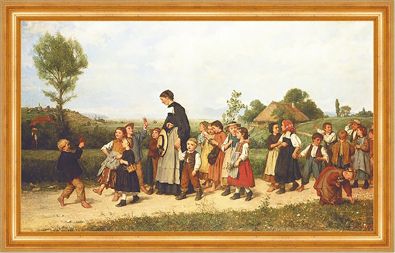 BillerAntik Kunstdruck Der Schulspaziergang Albert Anker 1872 Schweizer ...