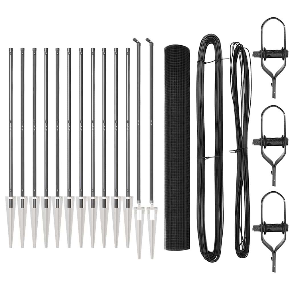 vidaXL Gartenzaun Schweißdrahtzaun mit Spikes 25 x 1 m (B x H), (1-St ...