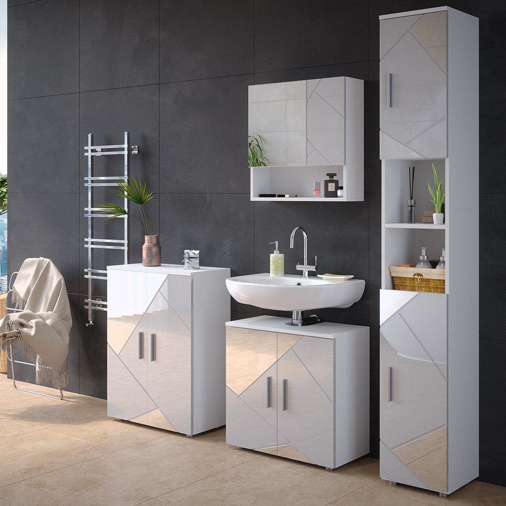 Spannende Badezimmer Hochschrank Weiãÿ Hochglanz Ebenbild