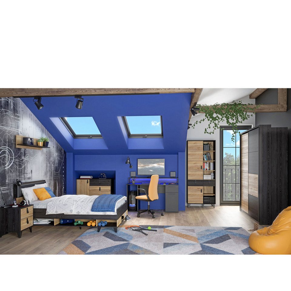 Expendio Jugendzimmer Set Lyrill 27 Spar Set 7 Tlg Mauvella Oak