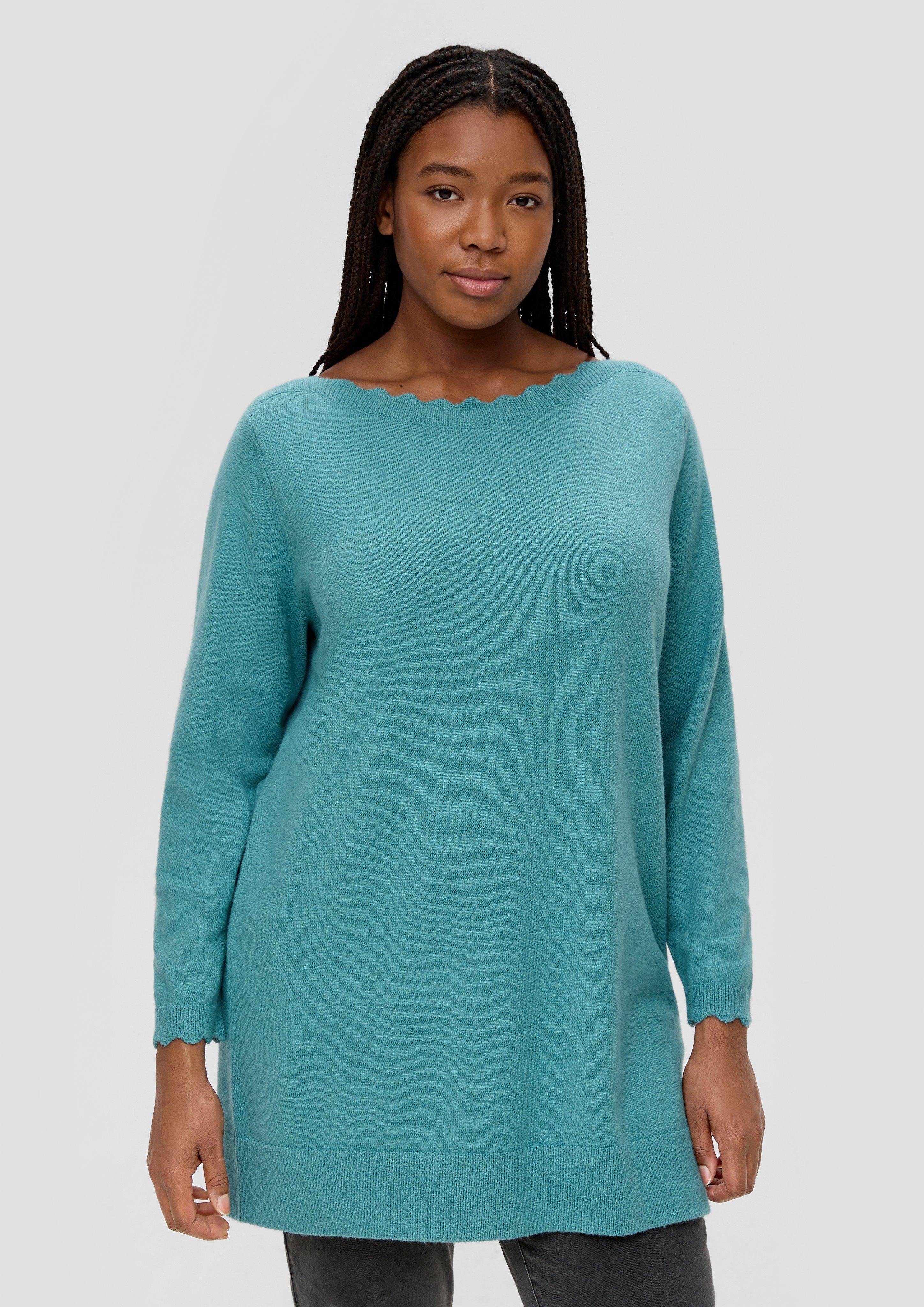 TRIANGLE Strickpullover Strickpullover mit Wellen-Ausschnitt