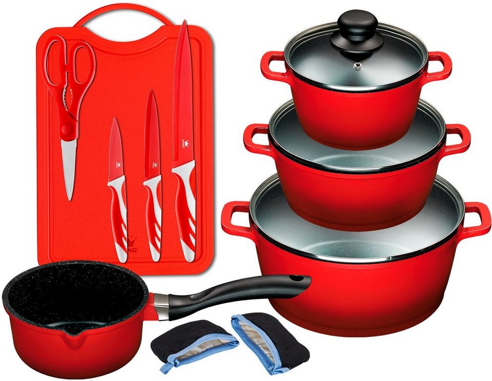King Topf Set Aluguss Aluminiumguss Set 14 Tlg Je 1 Kochtopf 1620