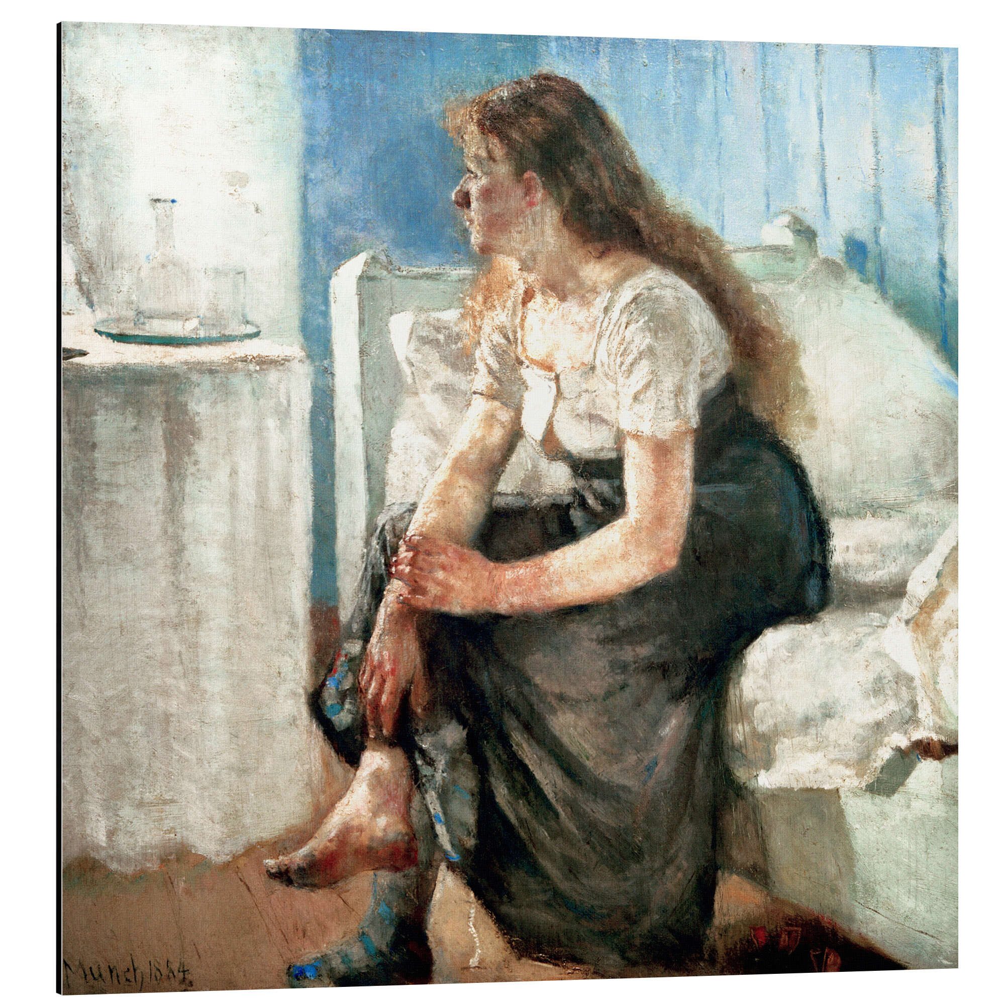 Posterlounge Alu Dibond Druck Edvard Munch Mädchen Auf Dem Bett Malerei