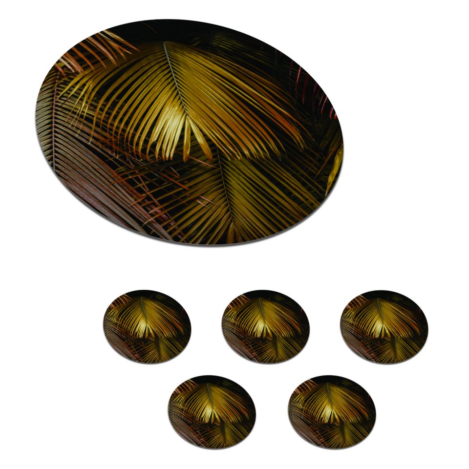 Muchowow Glasuntersetzer Dschungel Palme Gold Zubehör Für Gläser