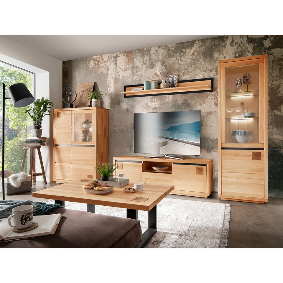 Lomadox Wohnzimmer Set Winchester 69 Mega Spar Set 5 St Highboard