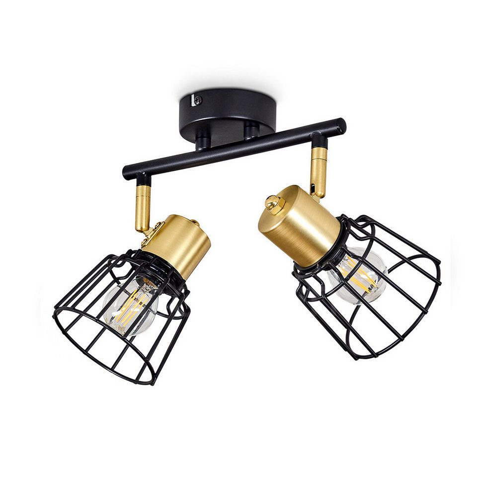Hofstein Deckenleuchte Mure Zimmerlampe Aus Metall In Schwarzgold