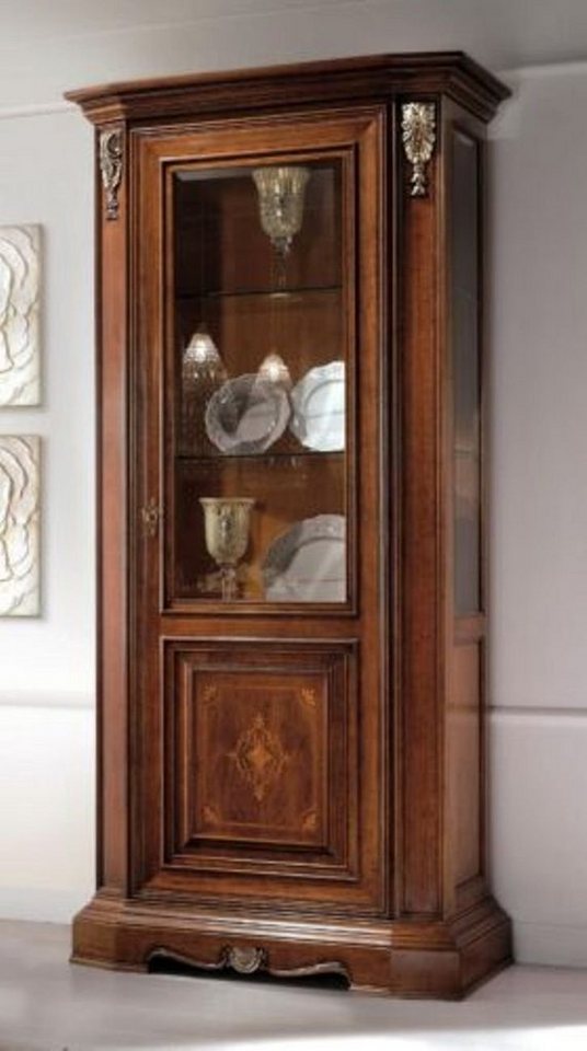 Jvmoebel Glasvitrine Vitrinen Glas Schrank Echtholz Vitrine Wohnzimmer