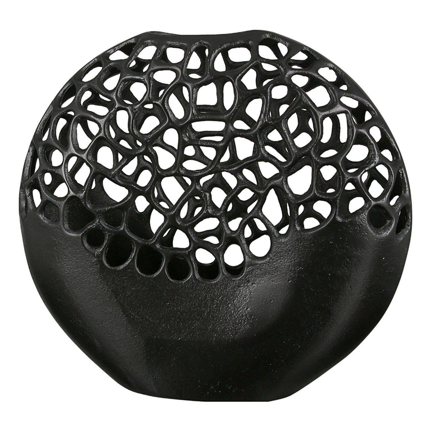 Gilde Dekovase Osaka Vase Schwarz Aluminium H 27cm X B 29cm