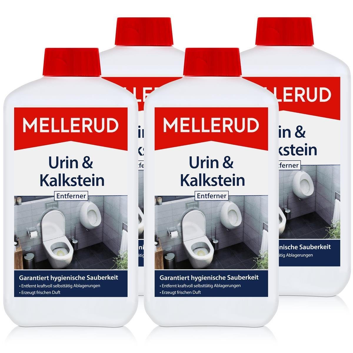 Mellerud 4x Mellerud Urin und Kalkstein Entferner 1L Spezialwaschmittel