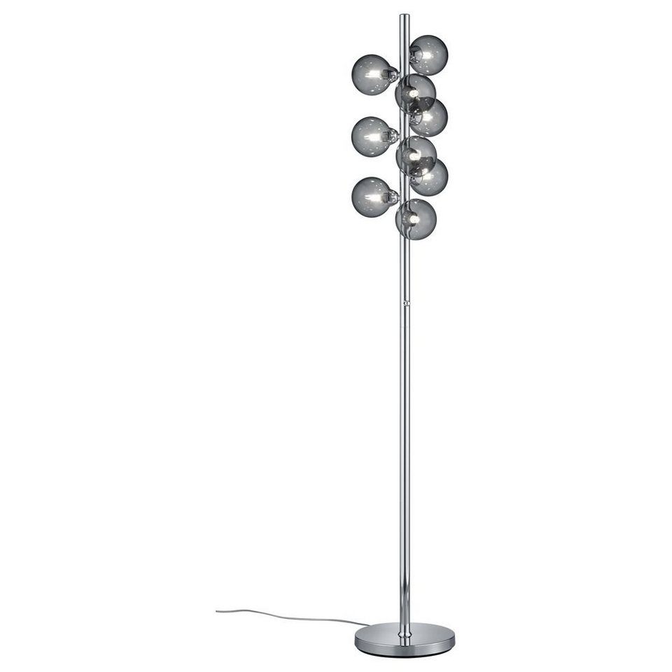 Click Licht Stehlampe Stehleuchte Alicia In Chrom Und Grau G9 9 Flammig