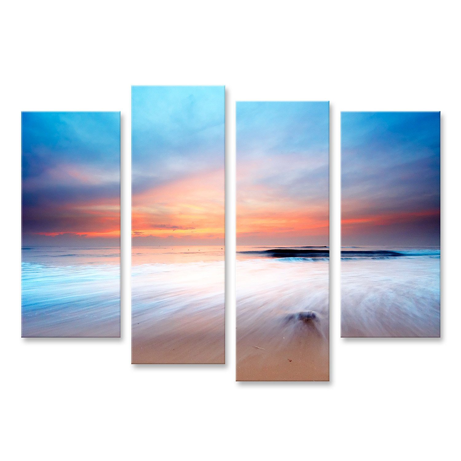 islandburner Leinwandbild Bild auf Leinwand Sonnenuntergang Strand Meer Wandbild Poster ...