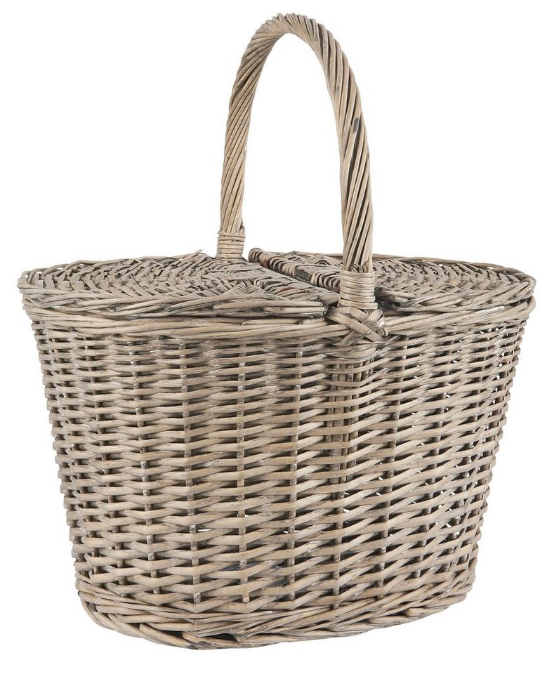 Ib Laursen Dekokorb Picknickkorb Einkaufskorb Weidenkorb Korb Oval Mit