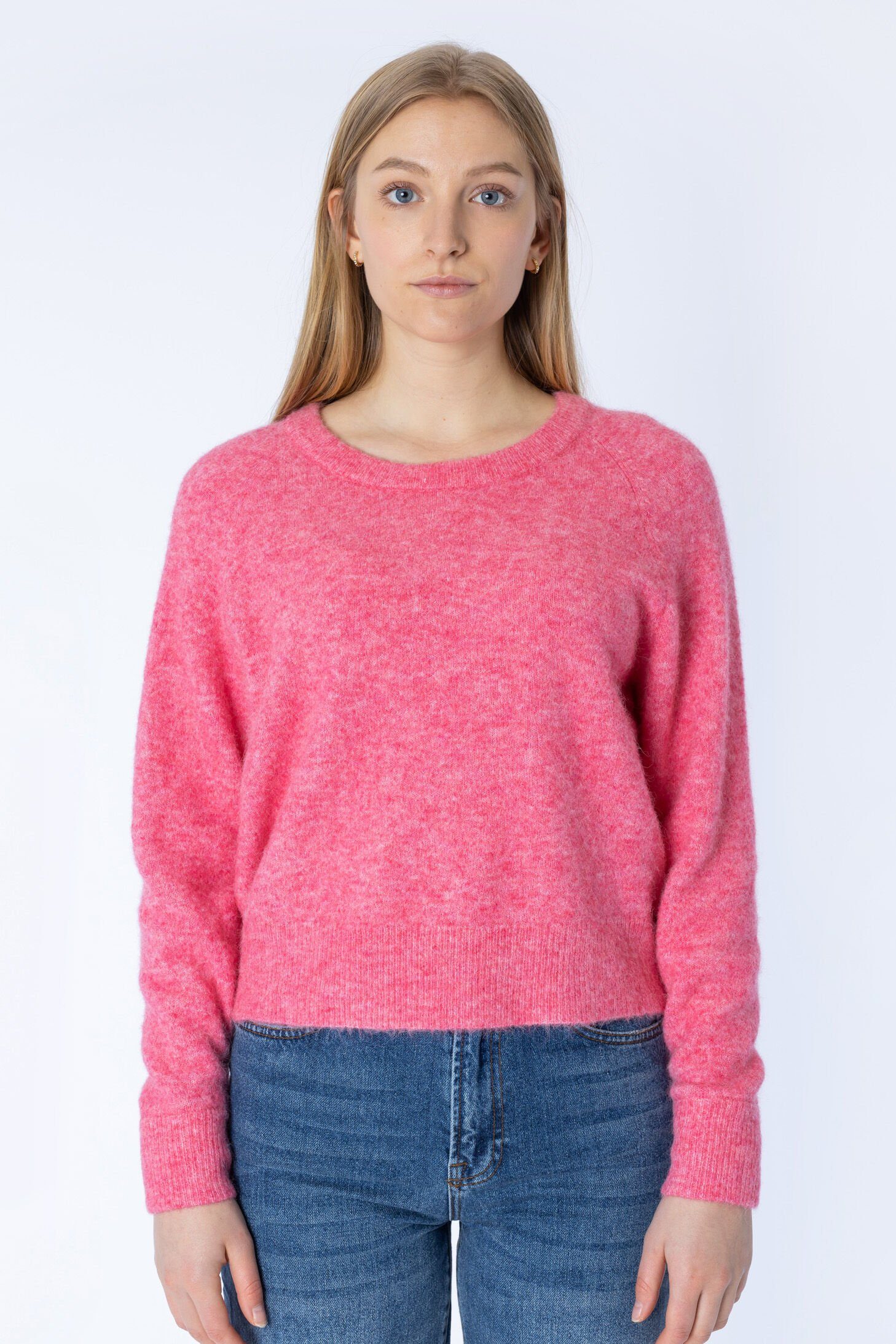 Samsoe & Samsoe Rundhalspullover Nor O-N Short im Uni-Look